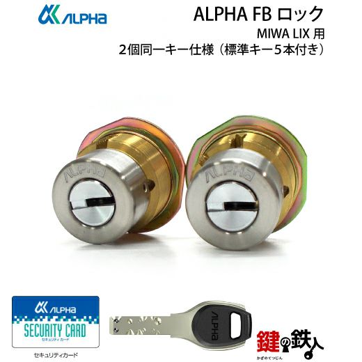 トステム TOSTEM(=現 リクシル LIXIL) プレナス20、プレナス23、クリエラR玄関ドア「MIWA LE-14」「MIWA TE-01」のALPHA FBロック LIX用 鍵(カギ ...